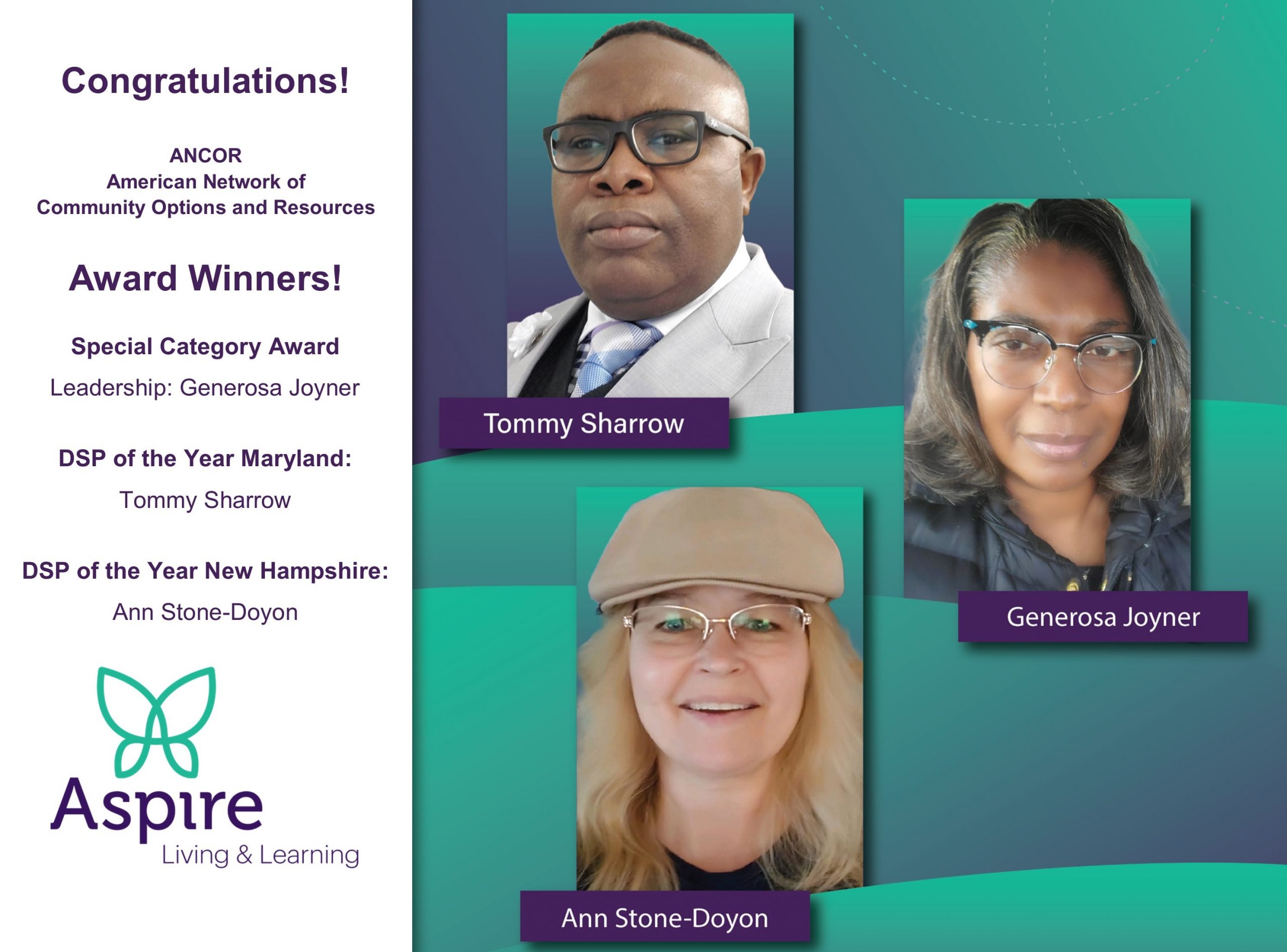 ANCOR Honors Aspire DSPs | Aspire Living & Learning